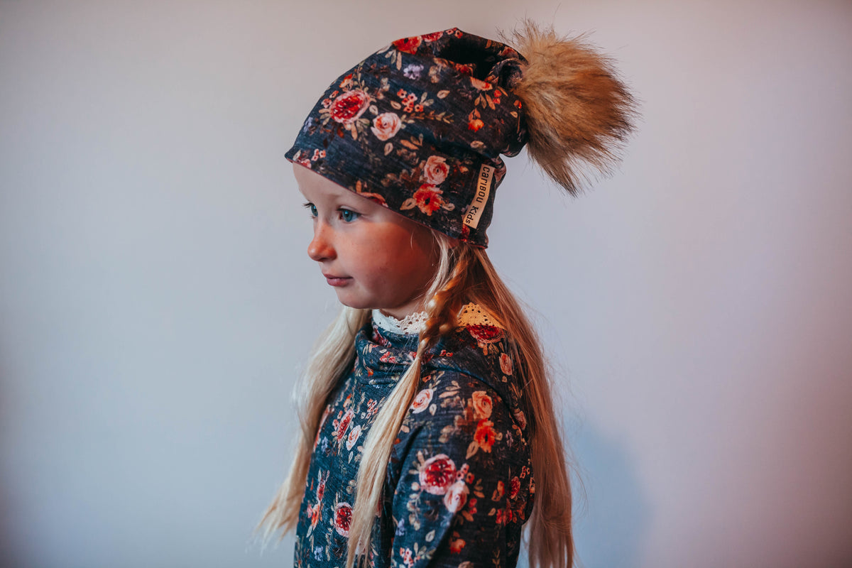 Vintage Floral Bamboo Toque – Caribou Kids Clothing